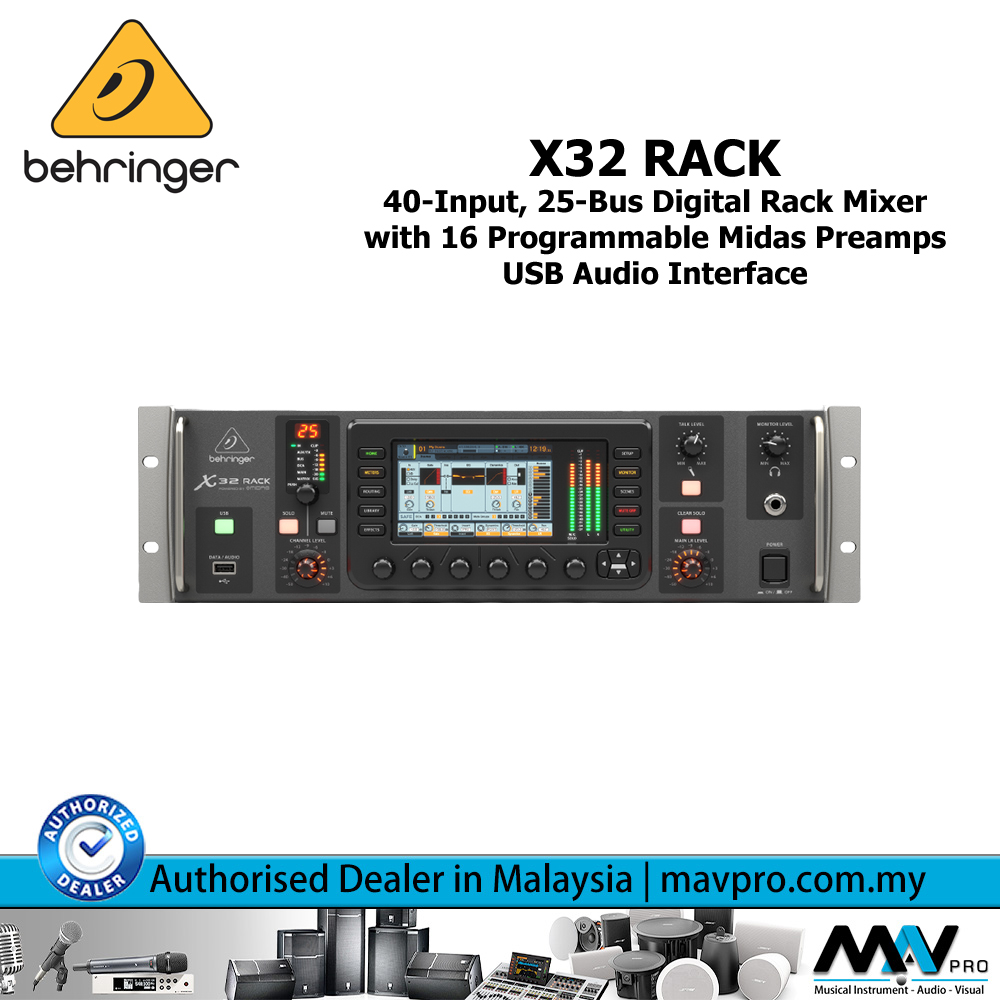 Behringer X32 RACK 40-Input, 25-Bus Digital Rack Mixer with 16 ...